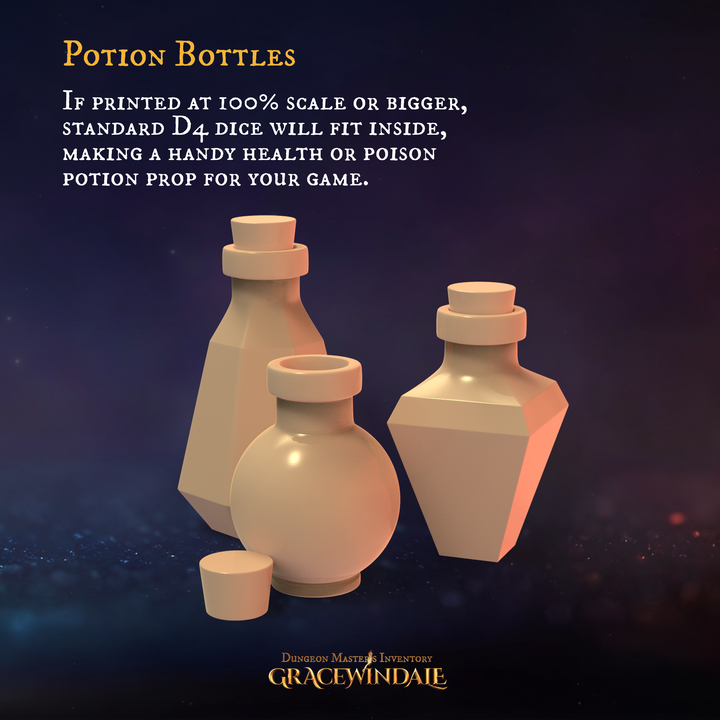 3D Printable DM Inventory: Potions by Gracewindale Mini Scenery