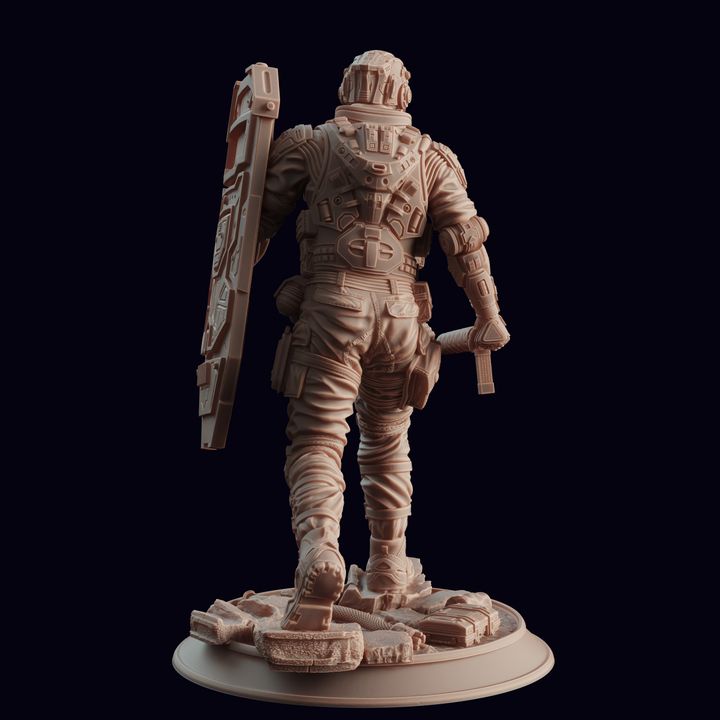 3D Printable Cyberpunk Riot Squad - Chrome Coast Police Riot Response ...