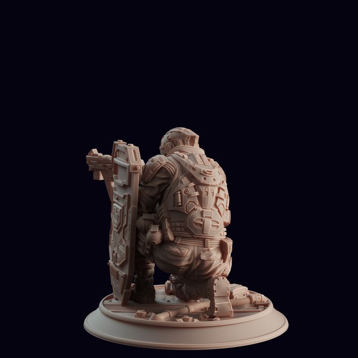 3D Printable Cyberpunk Riot Squad - Chrome Coast Police Riot Response ...