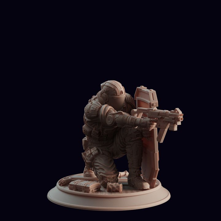 3D Printable Cyberpunk Riot Squad - Chrome Coast Police Riot Response ...