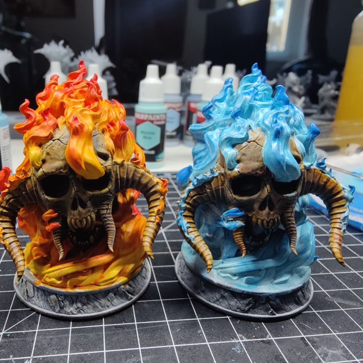 3D Print of Giant Flaming Infernal Skull by edmundmerkel