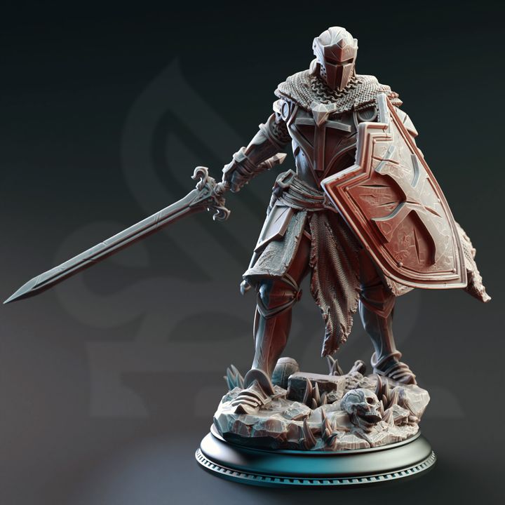 3D Printable Cursed Paladin of Vengeance - Leopold the Undying by DM Stash