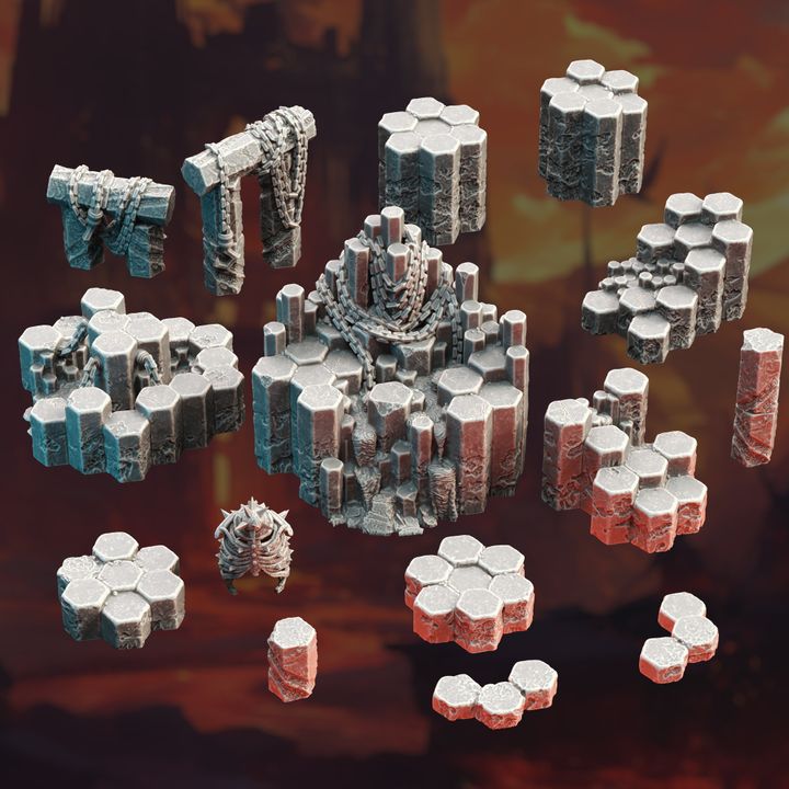 3D Printable Modular Infernal Plane Terrain Set - Nosmarka's Hellish ...