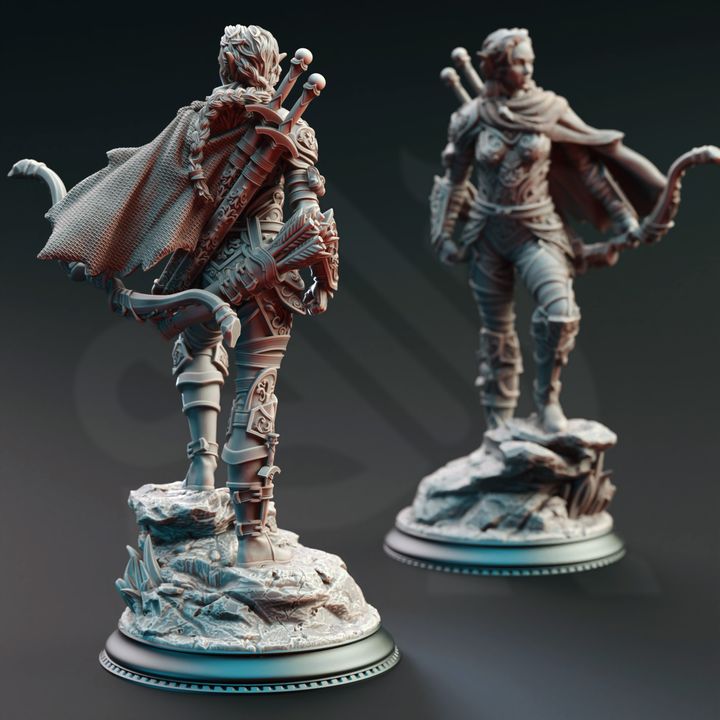 3D Printable Elf Hellspawn Hunter Ranger - Virana by DM Stash