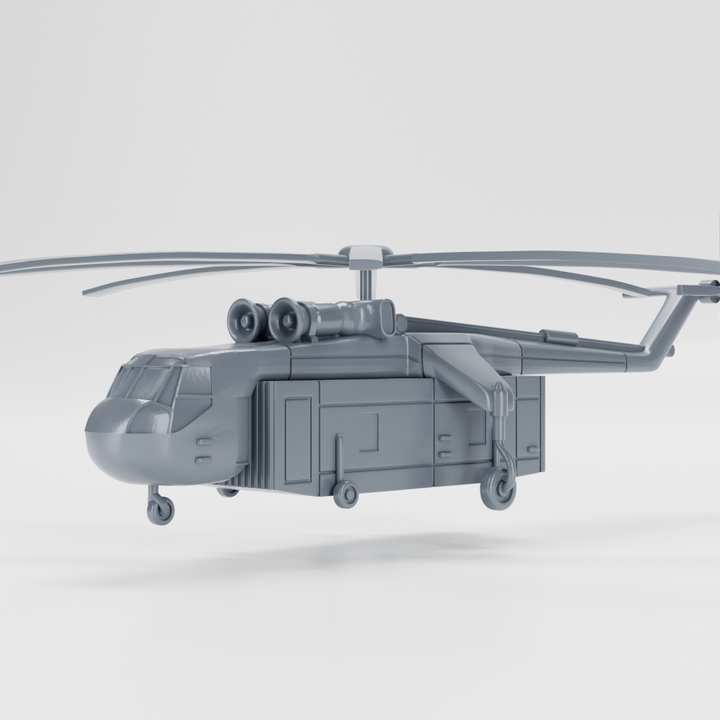 3D Printable Helicopter Sikorsky CH-54 Tarhe (US, Vietnam war) by Wargame3d