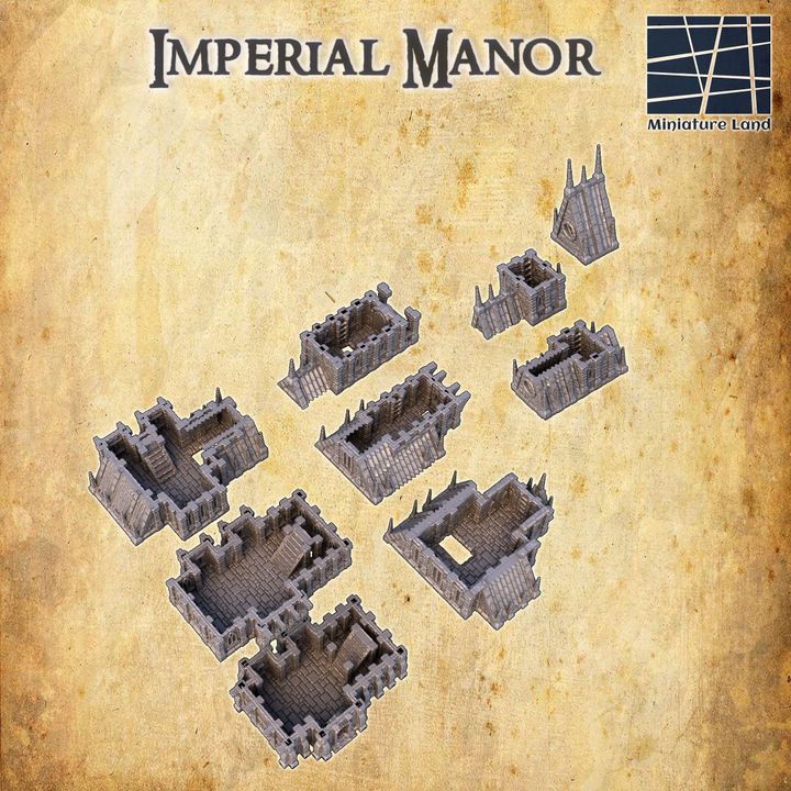 3D Printable Imperial Manor - Tabletop Terrain - 28 MM by MiniatureLand