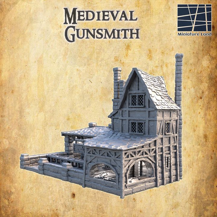 3D Printable Medieval Gunsmith - Tabletop Terrain - 28 MM by MiniatureLand