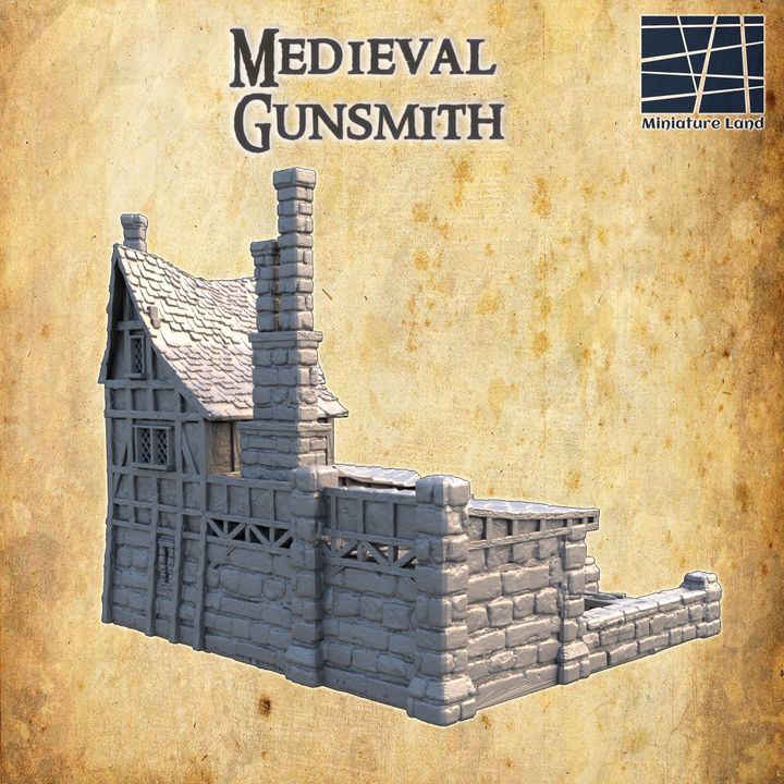 3D Printable Medieval Gunsmith - Tabletop Terrain - 28 MM by MiniatureLand