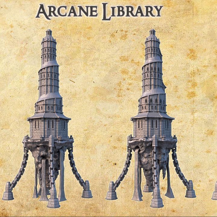 3D Printable Arcane Library - Tabletop Terrain - 28 MM by MiniatureLand