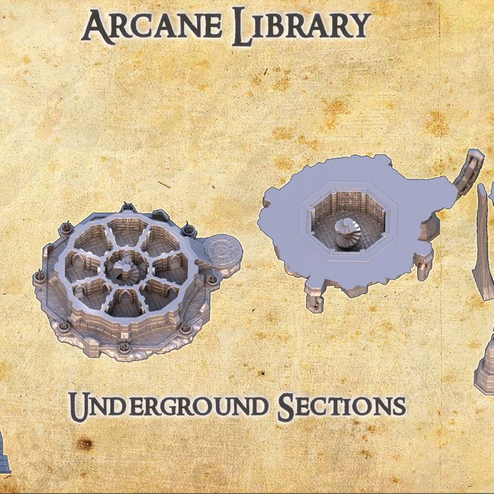 3D Printable Arcane Library - Tabletop Terrain - 28 MM by MiniatureLand