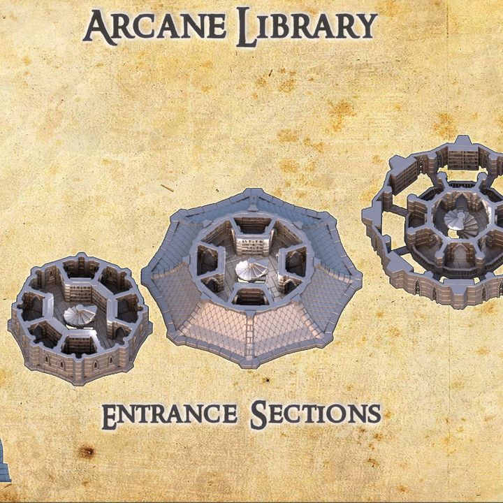 3D Printable Arcane Library - Tabletop Terrain - 28 MM by MiniatureLand