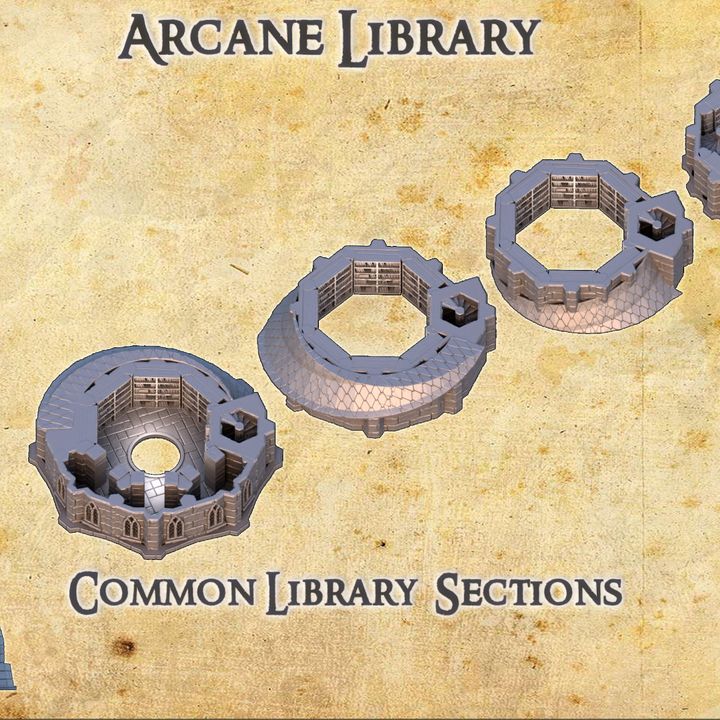 3D Printable Arcane Library - Tabletop Terrain - 28 MM by MiniatureLand