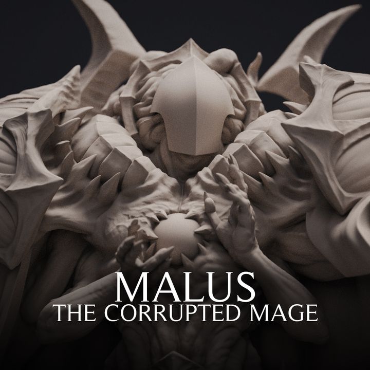 3D Printable Malus, The Corrupted Mage by Comet Lord Miniatures
