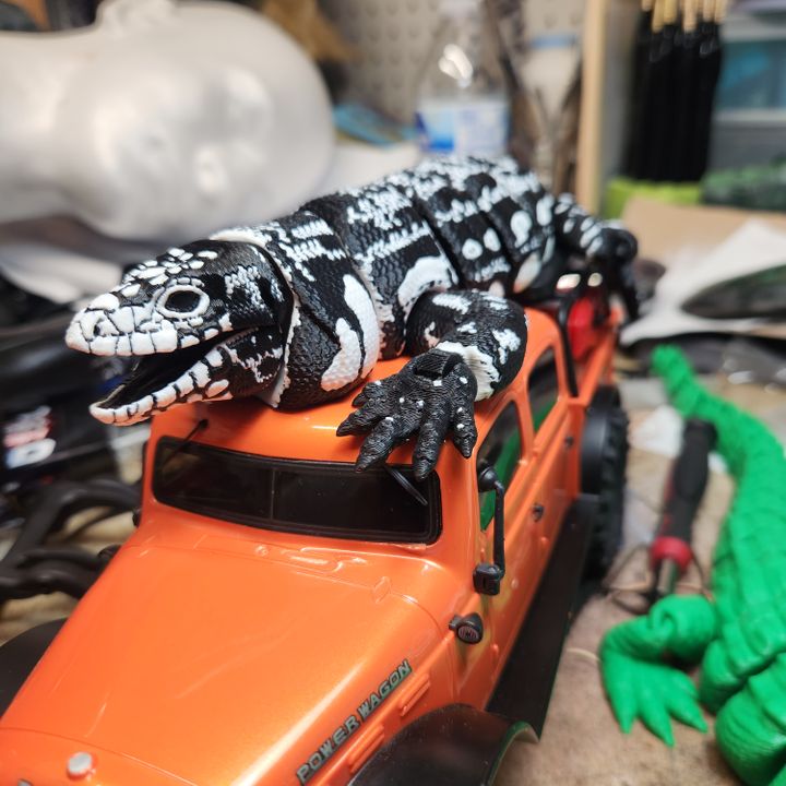 3D Print of Tegu - Articulated Flexi Lizard - Real life dragon by ...
