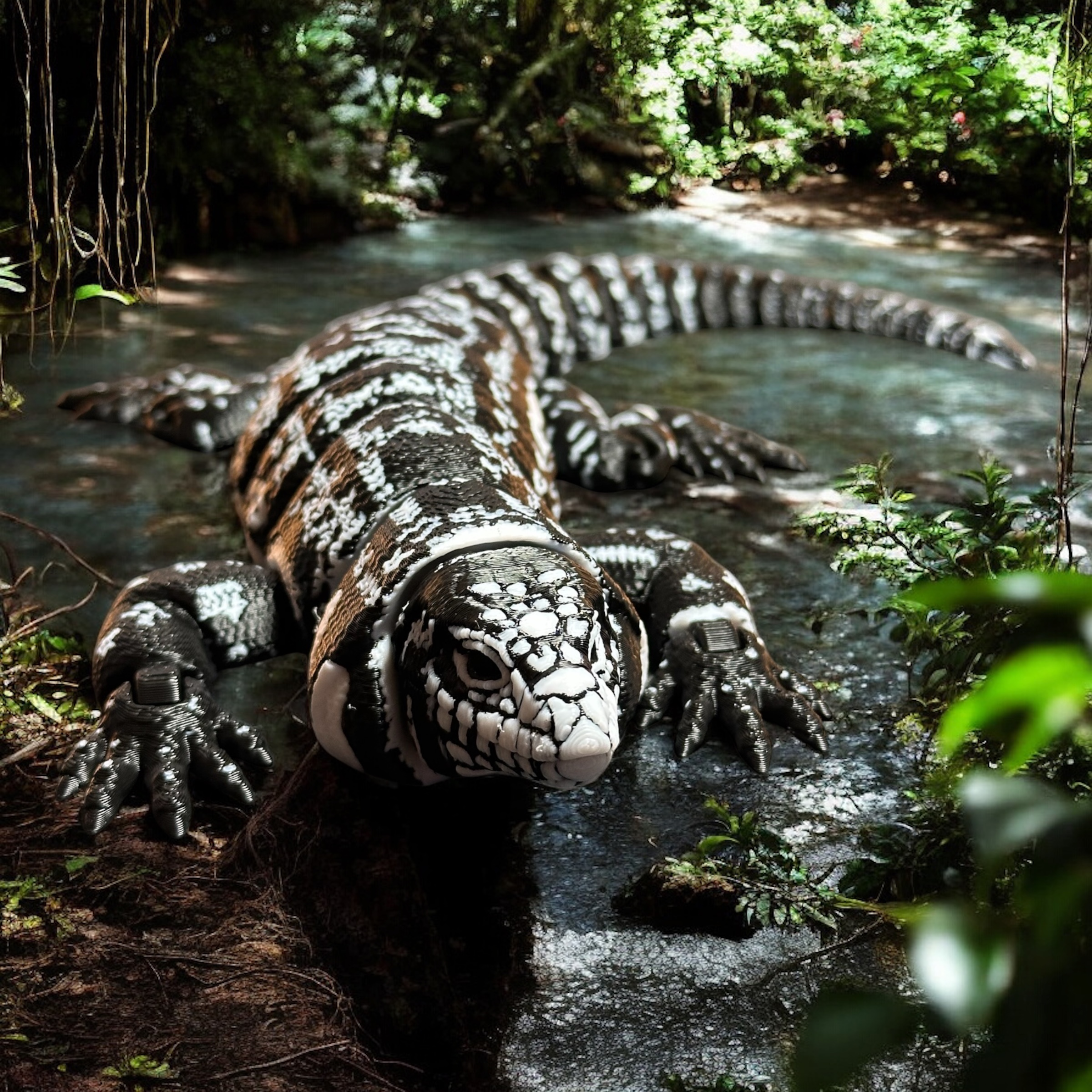 3D Printable Tegu - Articulated Flexi Lizard - Real life dragon by RAKI-BOX