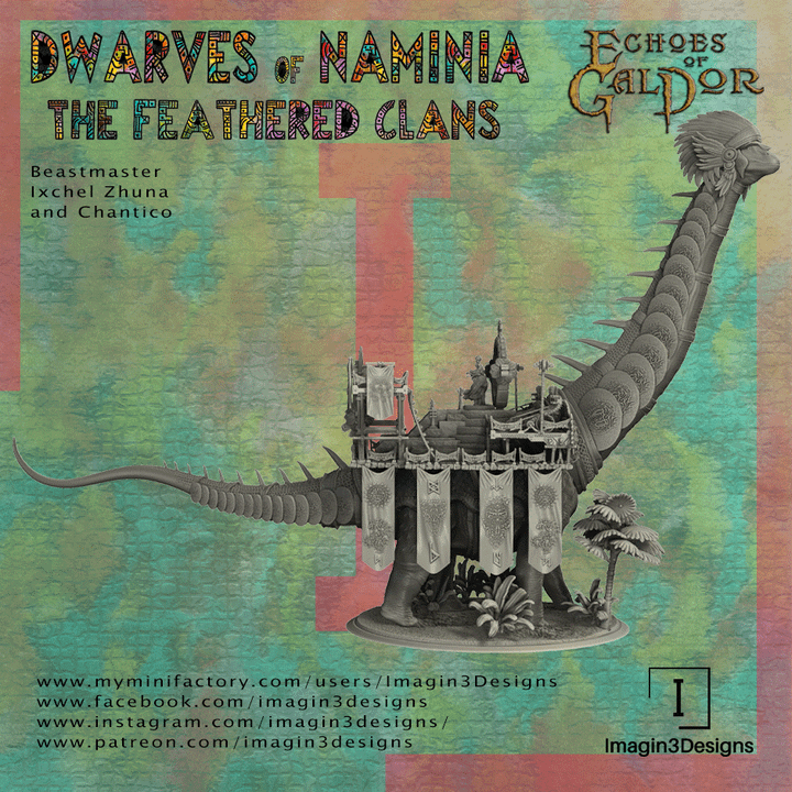 3D Printable Dwarf Beastmaster Ixchel Zhuna and Chantico, the ...