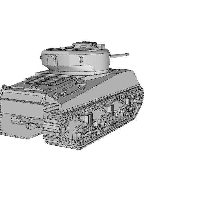 3D Printable Medium tank Sherman M4A2(76)W (US, WW2) by Wargame3d