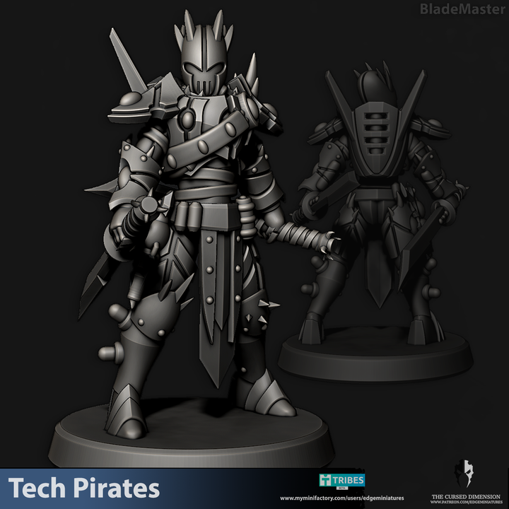 3D Printable Hunters - Tech Pirates - 28mm by Edge Miniatures