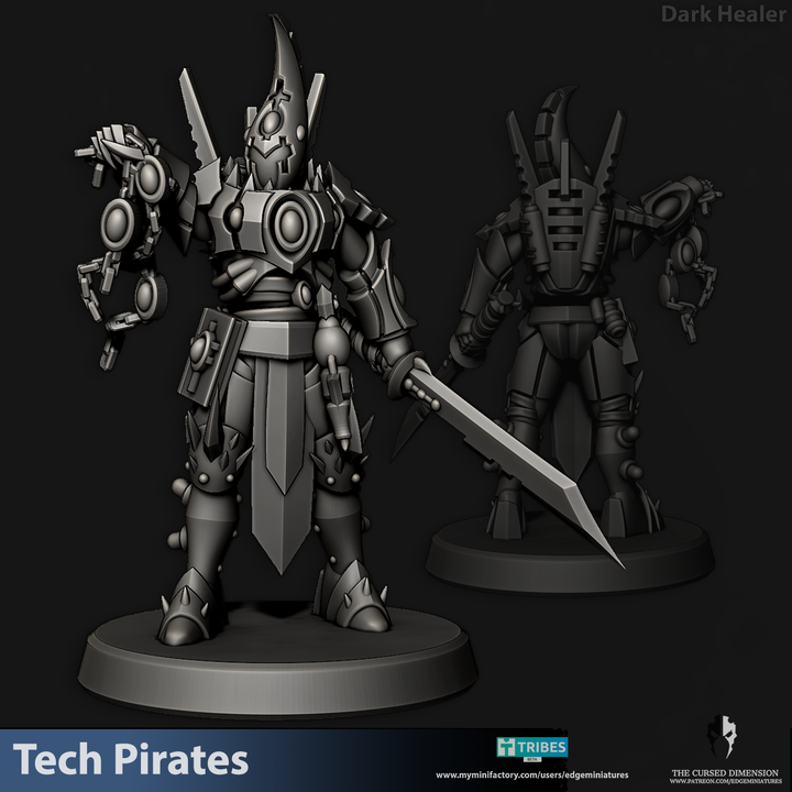 3D Printable Hunters - Tech Pirates - 28mm by Edge Miniatures