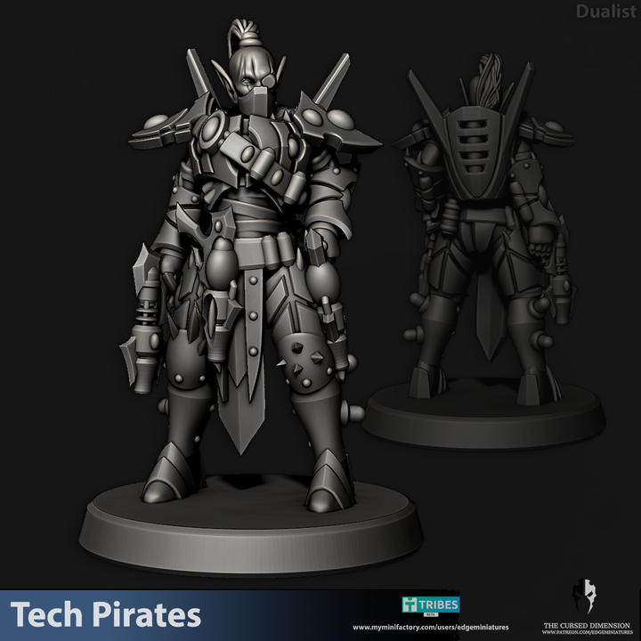 3D Printable Hunters - Tech Pirates - 28mm by Edge Miniatures