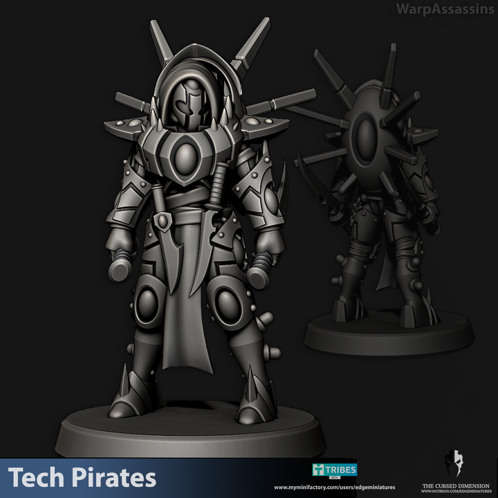 3D Printable Hunters - Tech Pirates - 28mm by Edge Miniatures