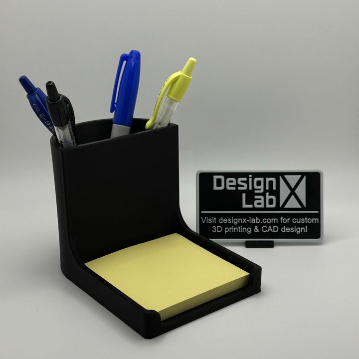 3D Printable Pen and Sticky Note Holder (designx-lab.com) by Giovanni Cicci