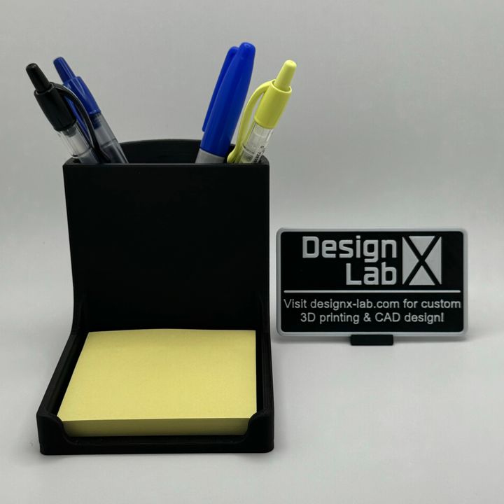3D Printable Pen and Sticky Note Holder (designx-lab.com) by Giovanni Cicci