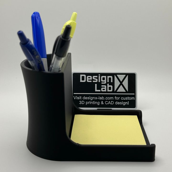 3D Printable Pen and Sticky Note Holder (designx-lab.com) by Giovanni Cicci