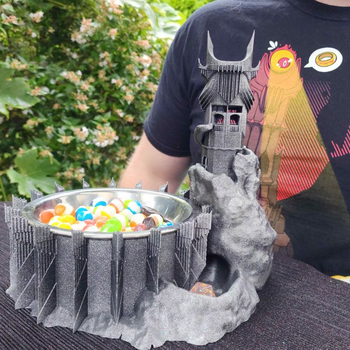 3D Printable Bowladur Snack Bowl Dice Tower Dark Fantasy Castle by ...