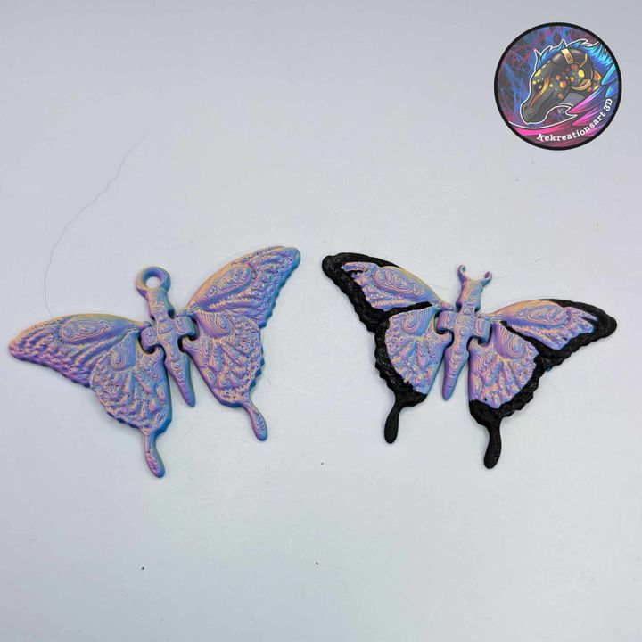 3D Printable Baby Flexi Butterfly Keychain by Kirsten M