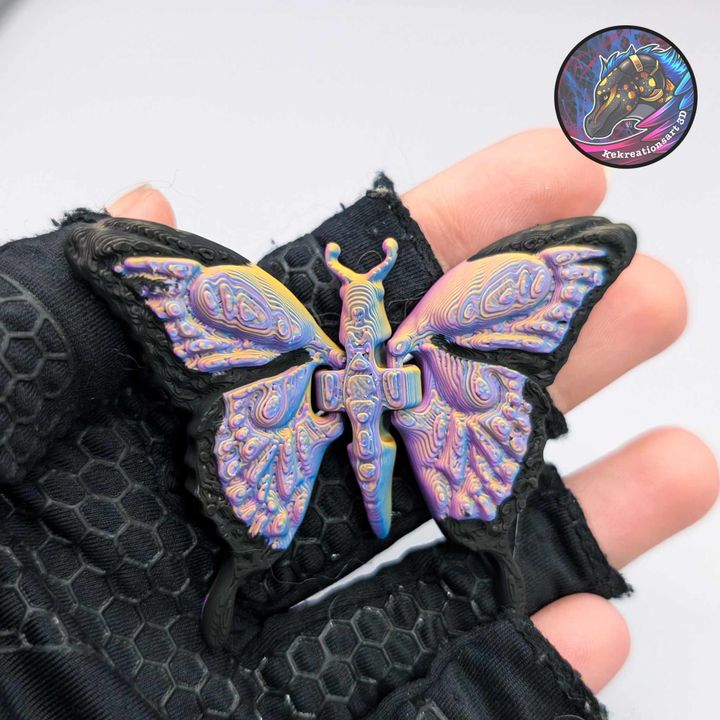 3D Printable Baby Flexi Butterfly Keychain by Kirsten M
