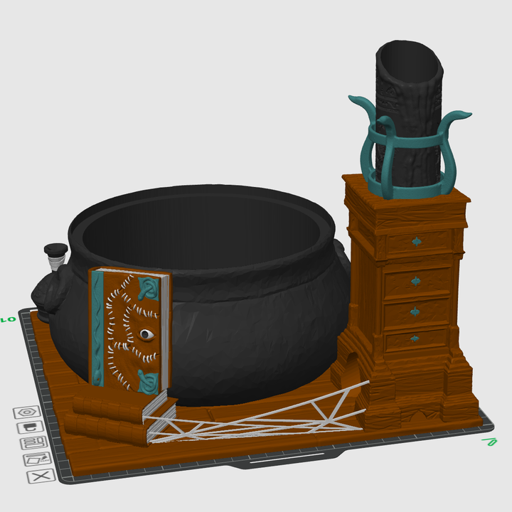 3D Printable Hocus Pocus Snack Bowl Dice Tower Support-Free by Jacob ...