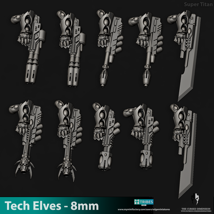 3D Printable Super Titan - Tech Elves - 8mm by Edge Miniatures