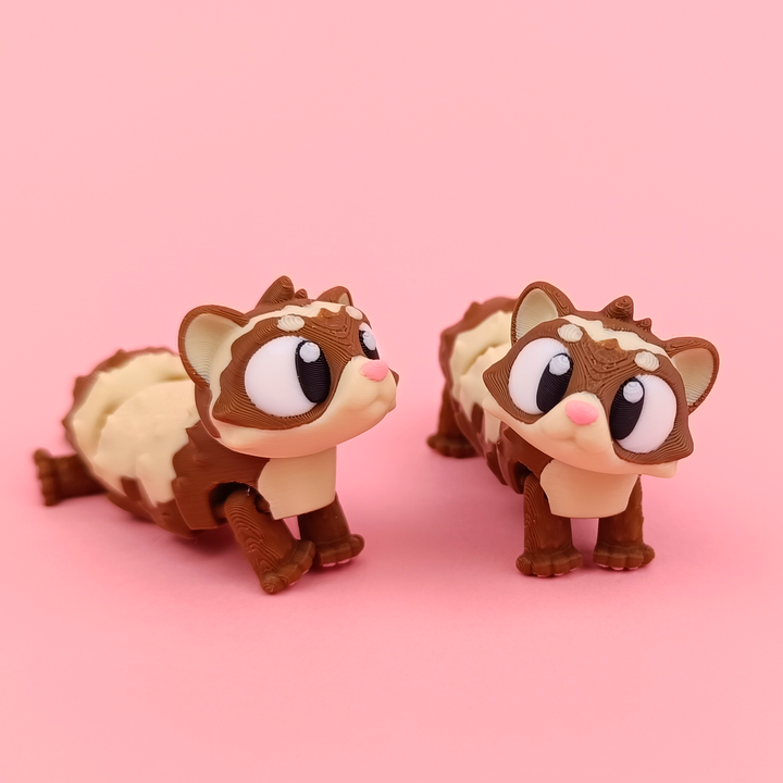 3D Printable Flexi Ferret Print-in-place by 3DGOB