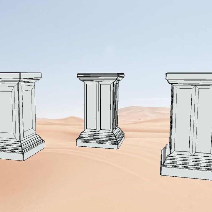 3D Printable Trio of Rectangular Art Deco Bases by david martin