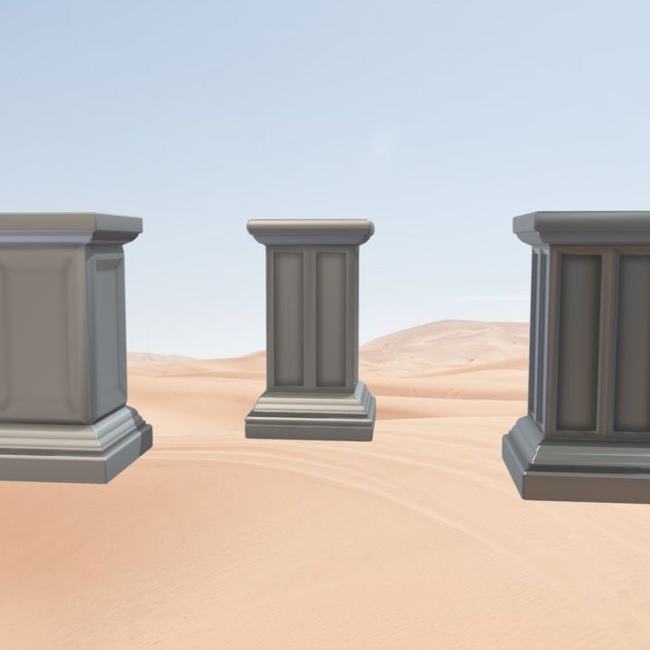 3D Printable Trio of Rectangular Art Deco Bases by david martin