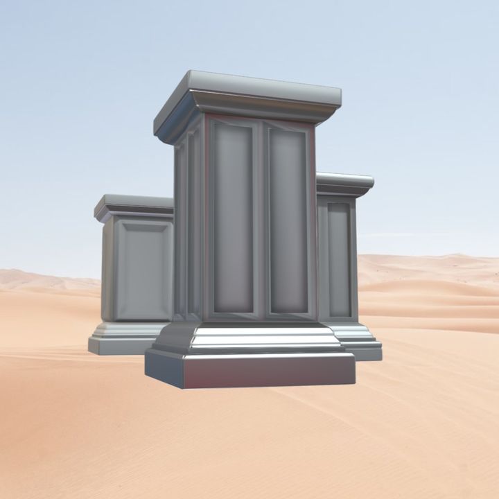 3D Printable Trio of Rectangular Art Deco Bases by david martin