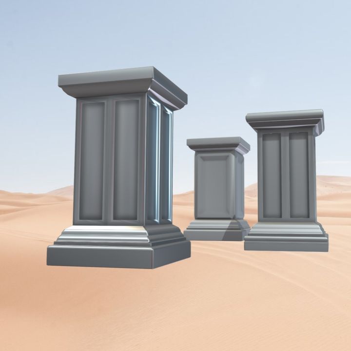 3D Printable Trio of Rectangular Art Deco Bases by david martin