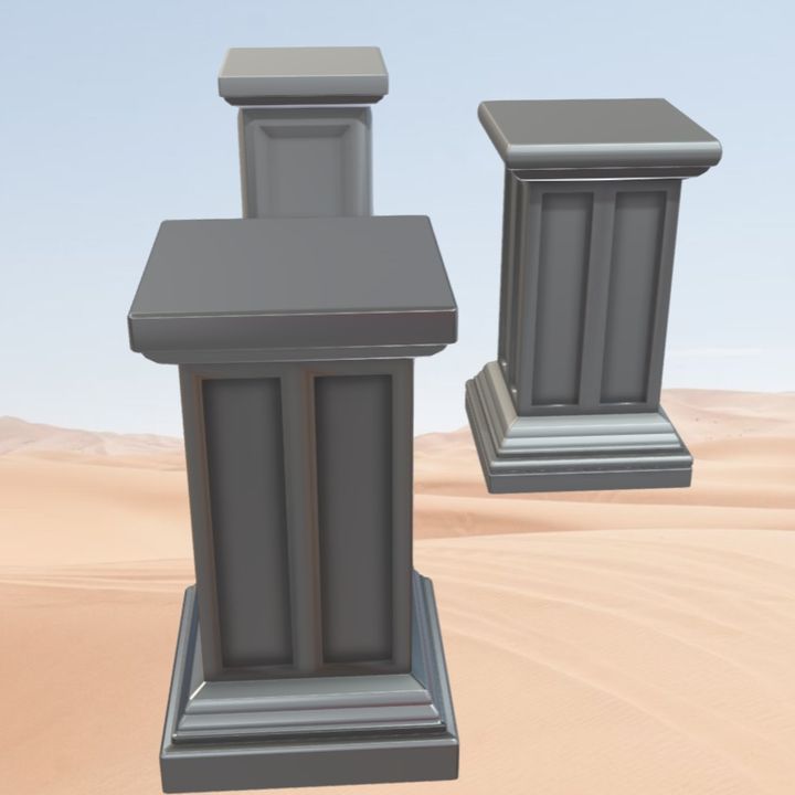 3D Printable Trio of Rectangular Art Deco Bases by david martin