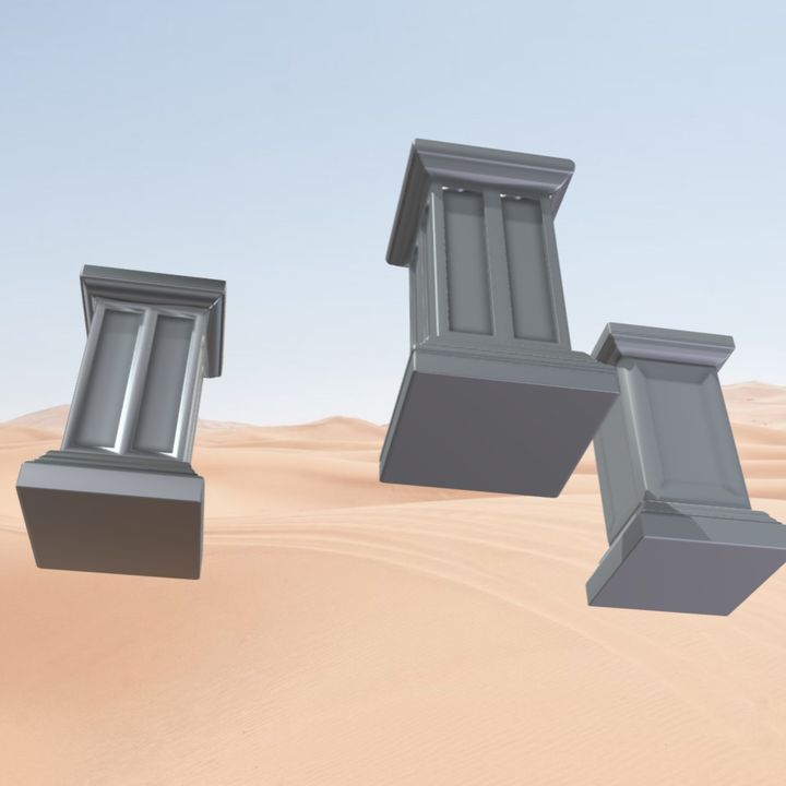 3D Printable Trio of Rectangular Art Deco Bases by david martin