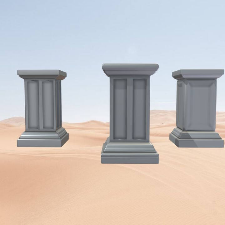3D Printable Trio of Rectangular Art Deco Bases by david martin