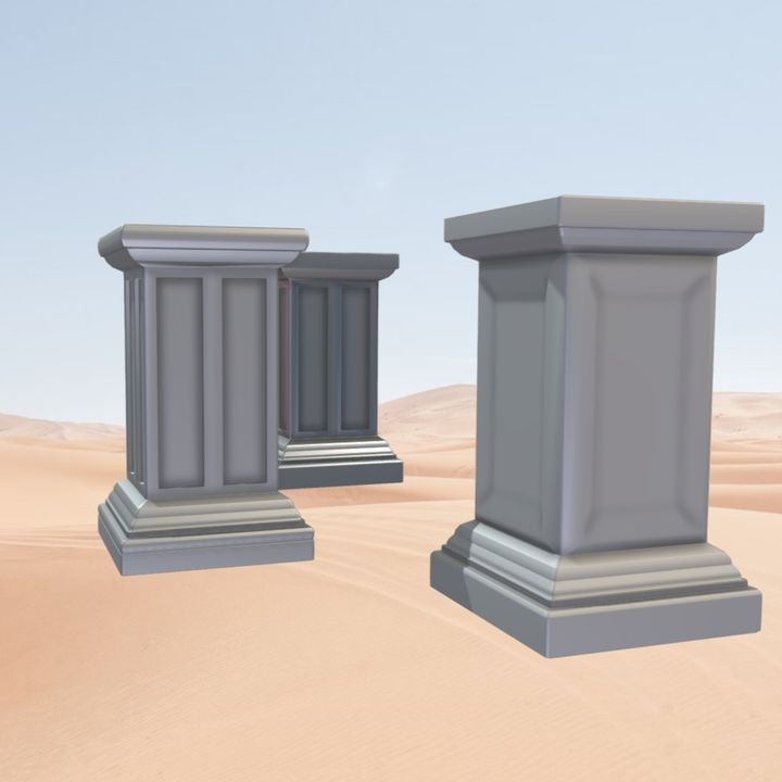 3D Printable Trio of Rectangular Art Deco Bases by david martin