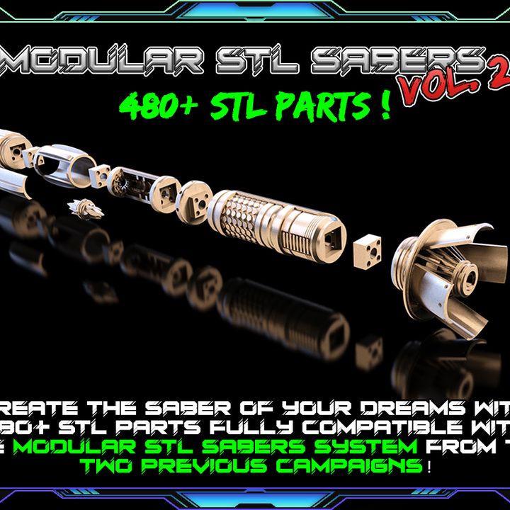 3D Printable Modular STL Sabers Volume 2 ALL-IN by STL Fun Forge