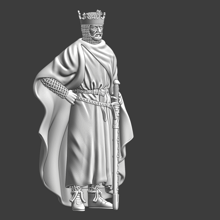 3D Printable Medieval King - Wargaming Commander by Northern Crusades ...