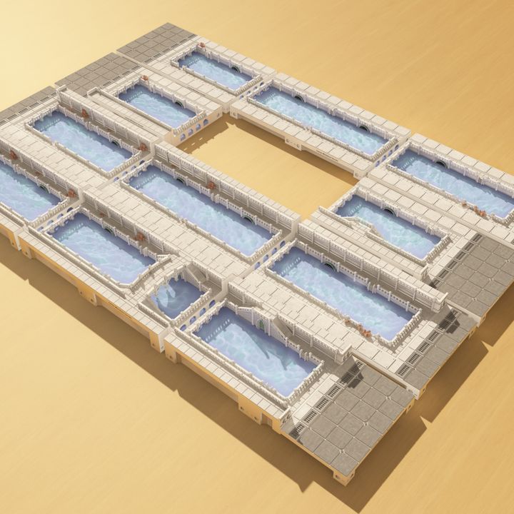 3D Printable Concretium "river & sewer tiles" by LumosMiniatureTerrain