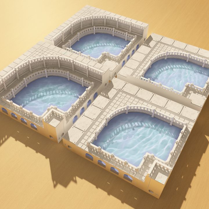 3D Printable Concretium "river & sewer tiles" by LumosMiniatureTerrain