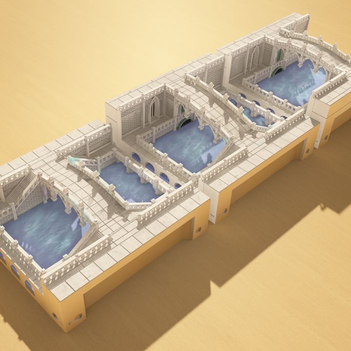 3D Printable Concretium "river & sewer tiles" by LumosMiniatureTerrain