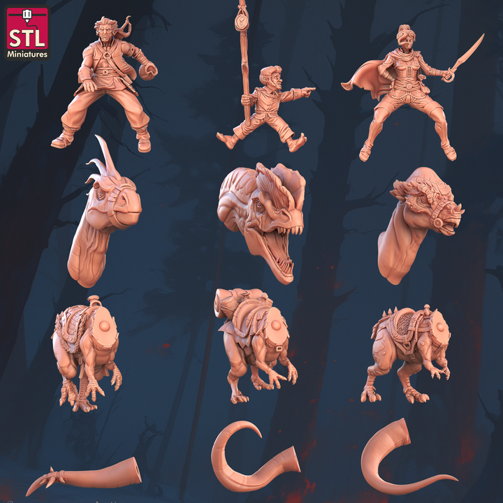 3D Printable Mounted Raider Set by STL Miniatures