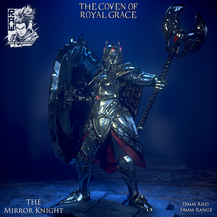 3D Printable Mirror Knight - Giant Female Living Armor by Ronin Arts Workshop