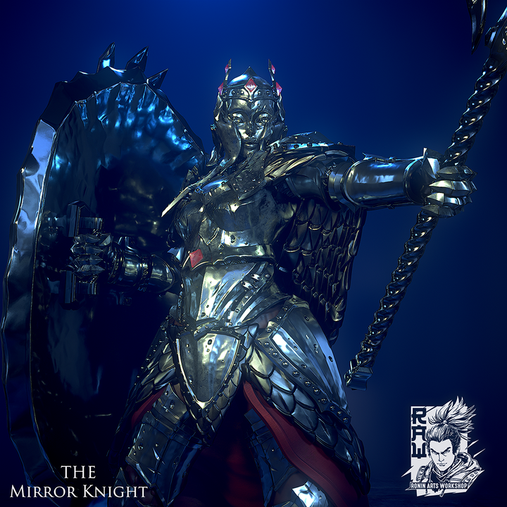 3D Printable Mirror Knight - Giant Female Living Armor by Ronin Arts Workshop